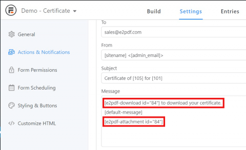 Send Formidable Forms to a PDF Certificate | E2Pdf Blog